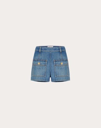 Valentino DEEP BLUE DENIM SHORTS - ShopStyle