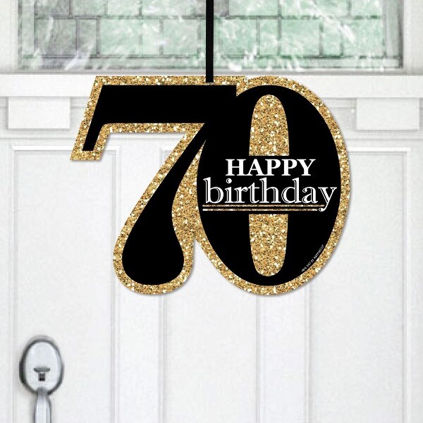 Big Dot of Happiness Adult 70th Birthday - Gold - Hanging Porch ...