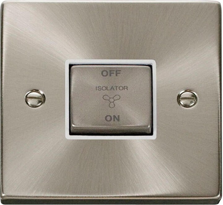 SE Home Satin / Brushed Chrome 10A 1 Gang Ingot 3 Pole Fan Isolation ...