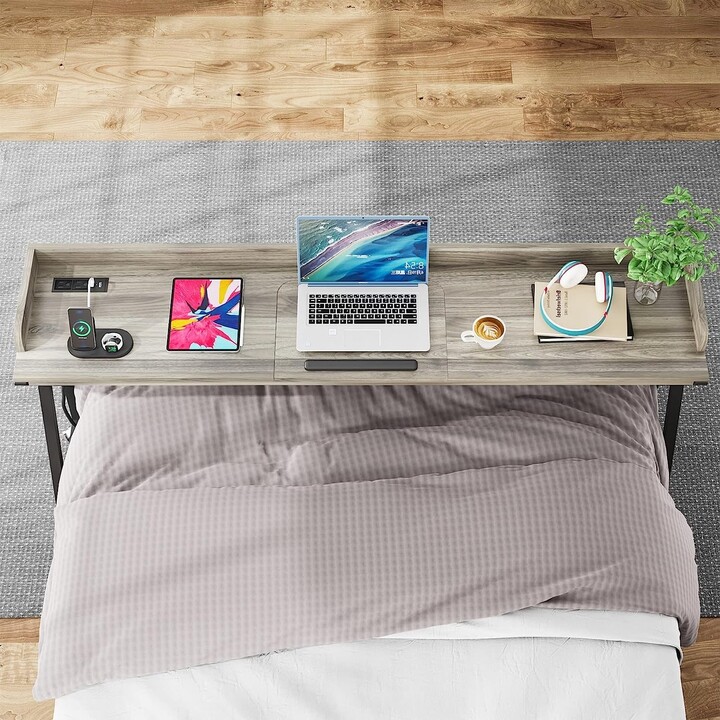 Bluebell 70.9 inch Rolling Overbed Table with Adjustable Tilt Board ...