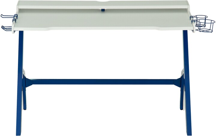 RASOO Modern Computer Gaming Desk with Dual Monitor Shelf, Carbon-Fiber ...