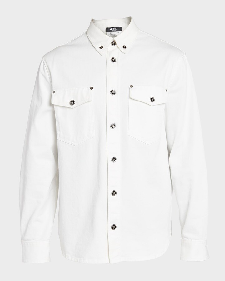 Versace Men's Medusa Denim Overshirt - ShopStyle Long Sleeve Shirts