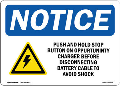 SignMission Push and Hold Stop Button on with Symbol Heavy Duty Sign ...