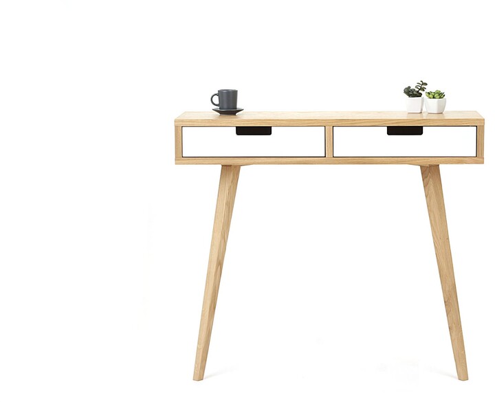 Etsy Narrow Wood Console Table With White Drawers in Modern ...