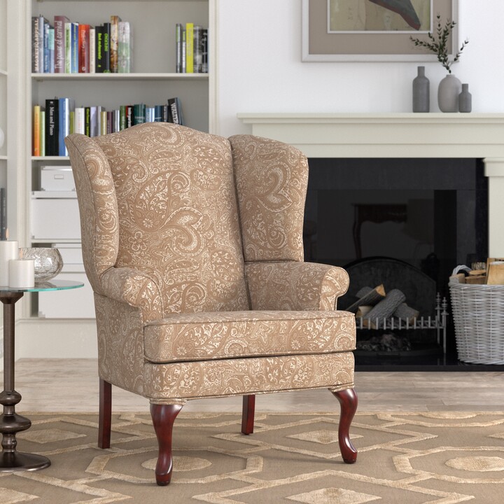 Elaina Paisley Wingback Queen Anne Accent Chair by Greyson Living ...