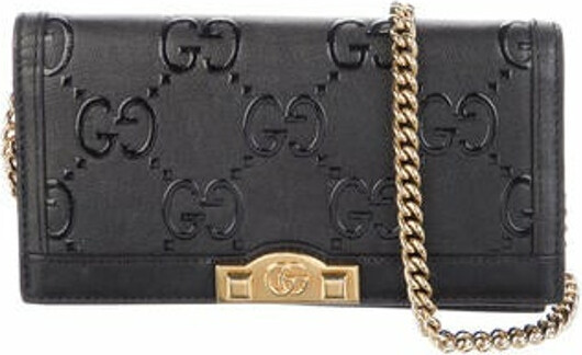 Gucci GG Embossed Wallet on Chain - ShopStyle