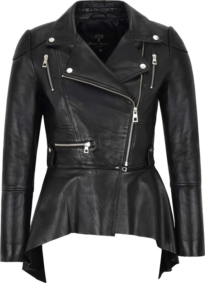 Boutique England Calemini Ladies Cropped Leather Jacket Cum Flare Coat ...