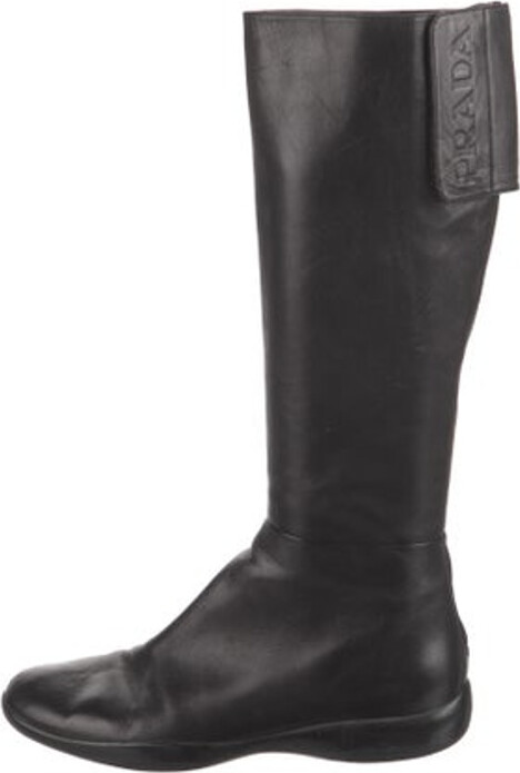 Prada Linea Rossa Leather Riding Boots - ShopStyle