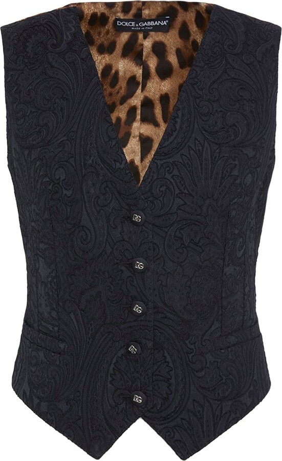 Dolce & Gabbana Jacquard satin vest - ShopStyle