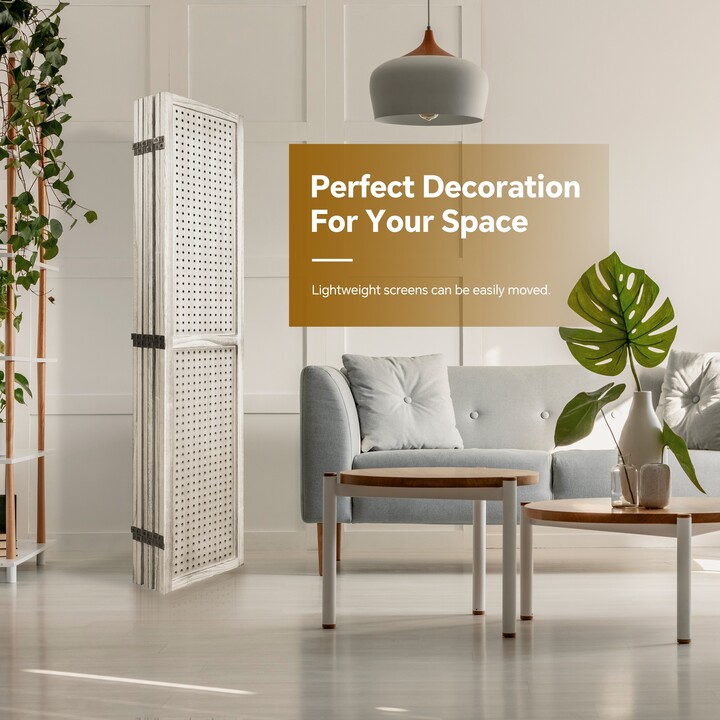Kodotan sofa 6 Panel Room Divider, 5.6Ft Pegboard Display Room Divider ...