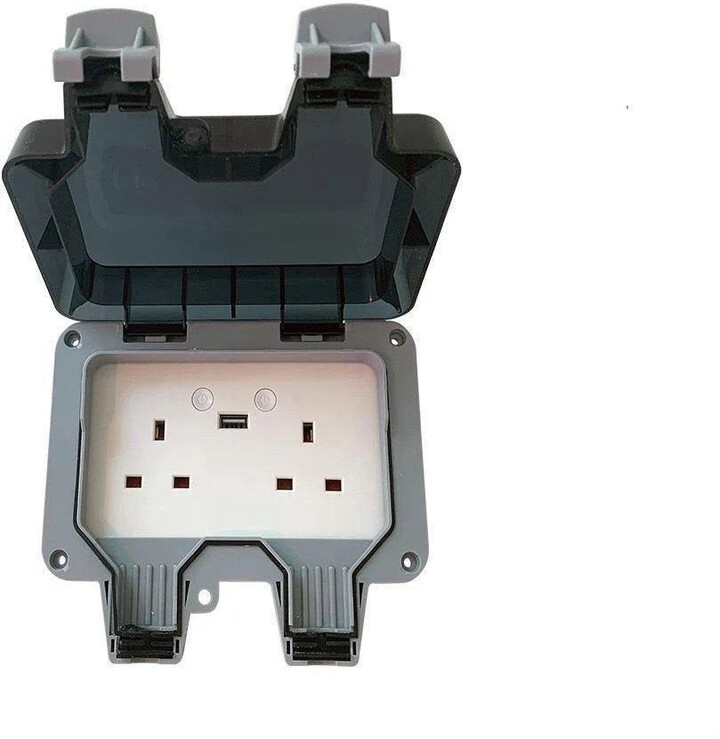 ENER-J 2 Gang Smart Weatherproof IP55 rated Outdoor Socket 13A WiFi ...
