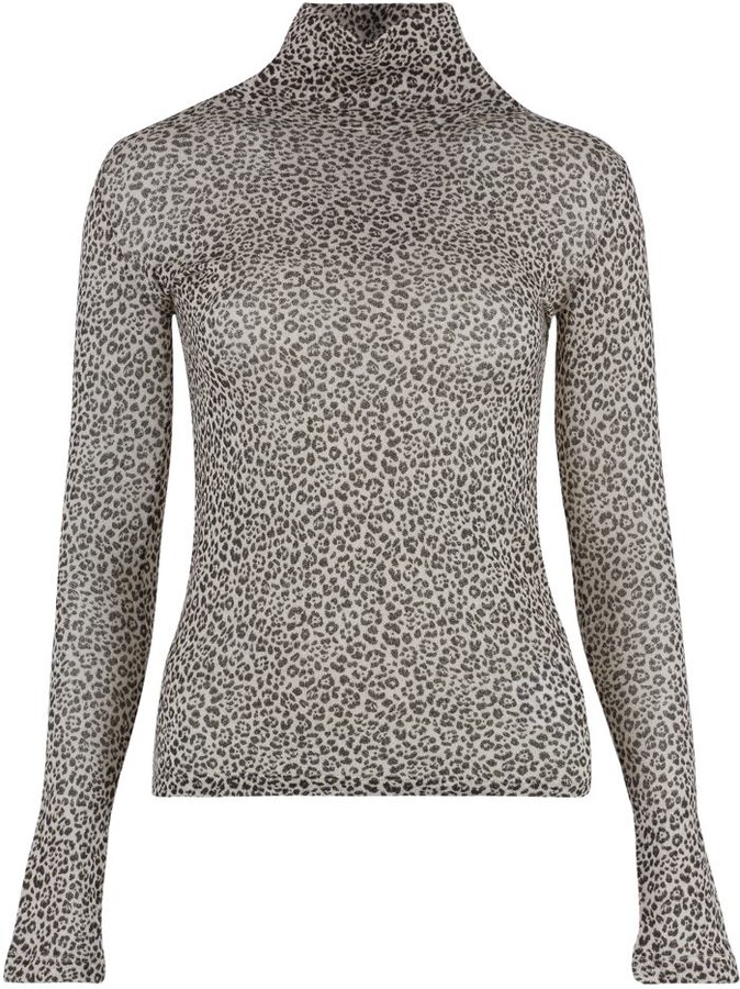 Saint Laurent Printed Turtleneck Top - ShopStyle