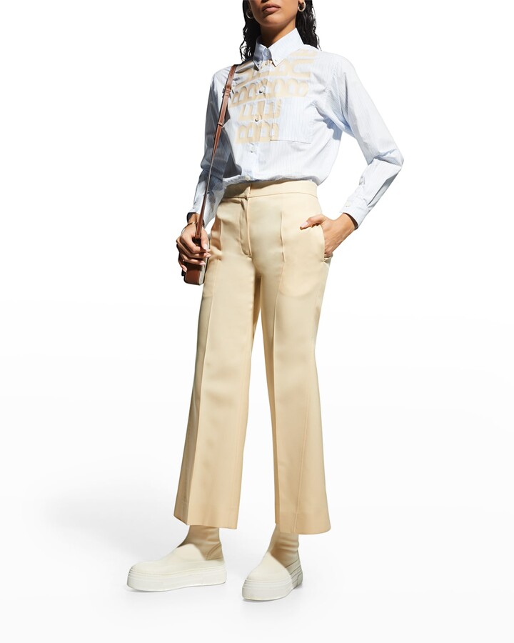 Burberry Ivanna Typographic Stripe Collared Shirt - ShopStyle