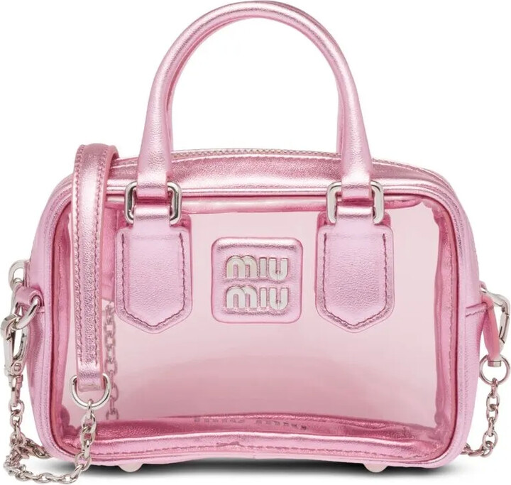 Miu Miu Metallic-Effect Transparent Mini Bag - ShopStyle