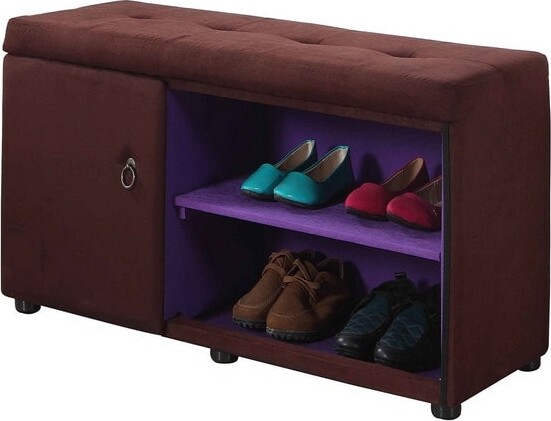 GREATPLANINC Tufted Soft Fabric Storage Ottoman Bench with Built-In ...