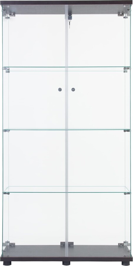 ChicFurnit Two Door Glass 4 Shelves Display Cabinet - ShopStyle