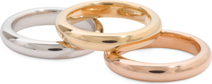 Milor Gold Made In Italy Set Of 3 14k Gold Tricolor Rings - ShopStyle