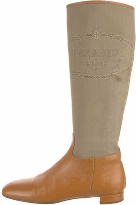 Prada Leather Riding Boots - ShopStyle