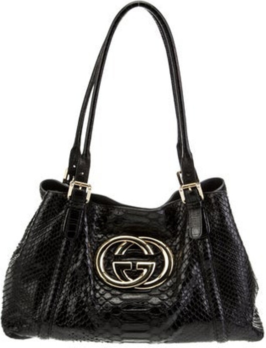 Gucci Medium Python Britt Tote - ShopStyle