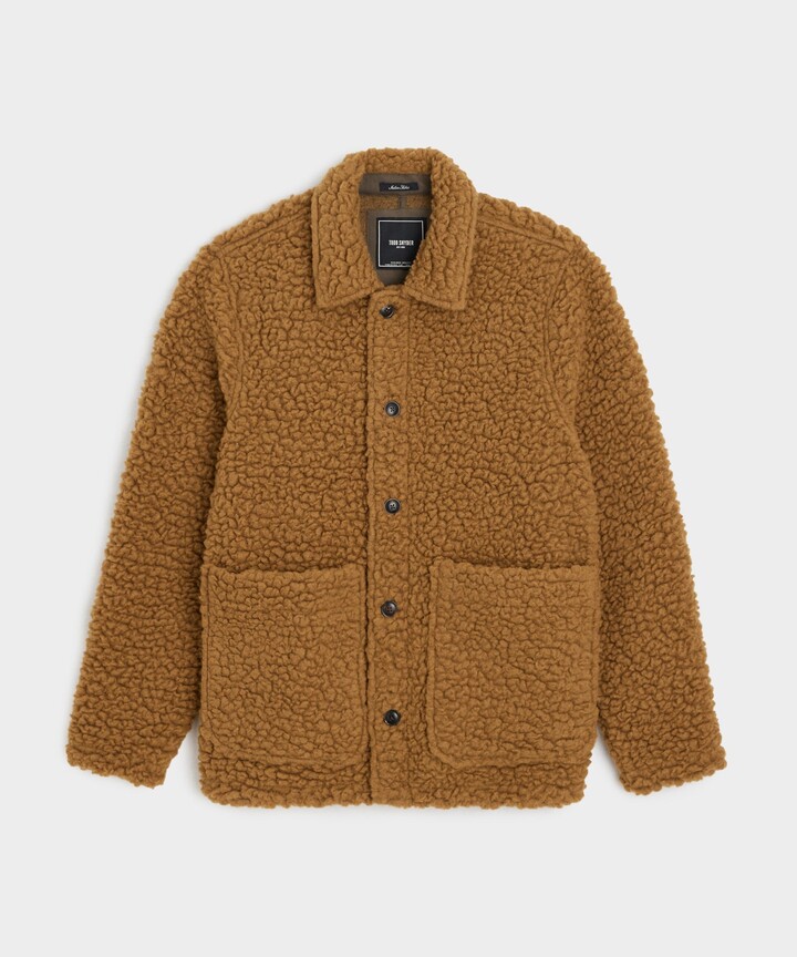Todd Snyder Sherpa Chore Coat in Leather Brown - ShopStyle Jackets