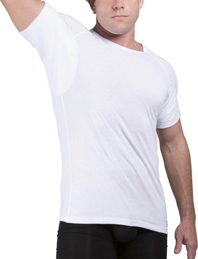 Ejis Sweat Defense Undershirt | Crew Neck | Underarm Sweat Proof Micro ...