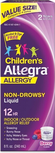 Children's Allegra 12 Hour Allergy Relief Oral Suspension - Berry Flavor - Fexofenadine ...