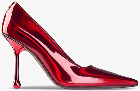 Jimmy Choo Womens Ruby Red Ixia car-paint patent-leather heeled courts ...