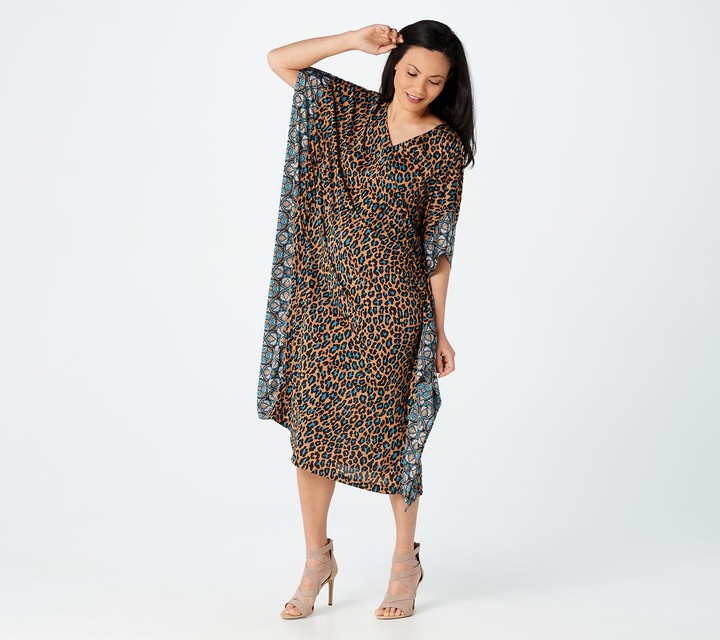 Joan Rivers Classics Collection Joan Rivers Petite Animal Print Caftan ...