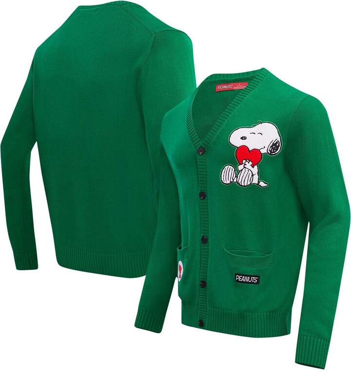 Men's Freeze Max Kelly Green Peanuts Snoopy Love Cardigan - ShopStyle