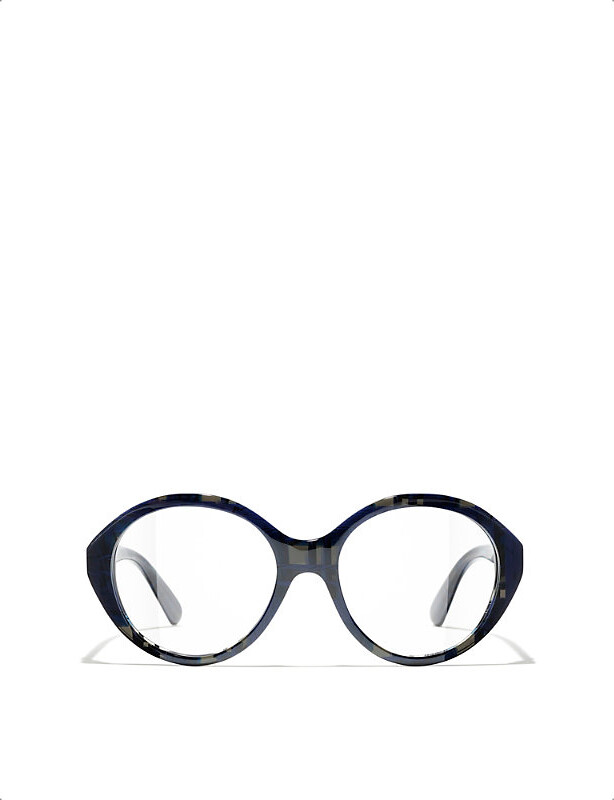 Chanel Womens Blue CH3459 Round-frame Acetate Eyeglasses - ShopStyle