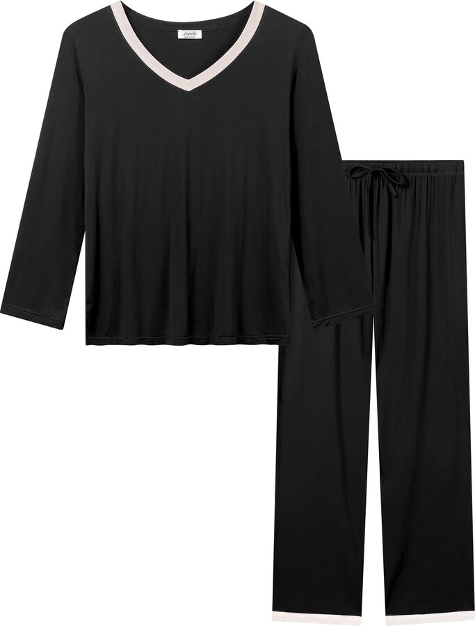 Amorbella Womens Ultra Soft Pyjamas Long Sleeve/Pants Pajamas Set ...