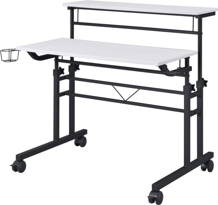 Simplie Fun Rolling Writing Desk With Height Adjustable Desktop And ...