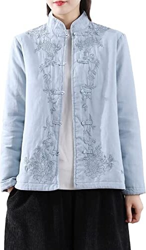 LANG XU GLASS Traditional Chinese Clothing For Women Warm Coat Hanfu ...