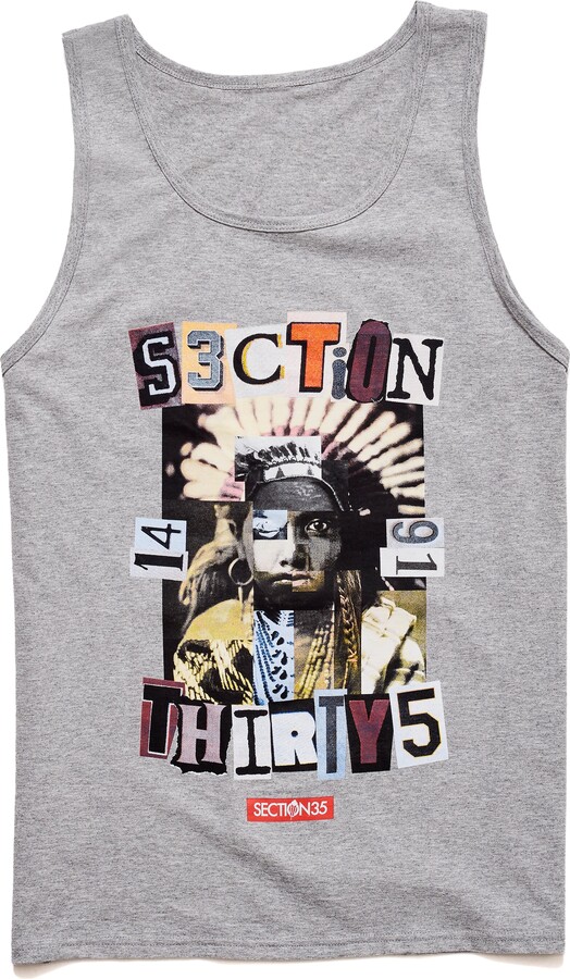 Section 35 Men's Past/Present Tank - Grey - ShopStyle T-shirts