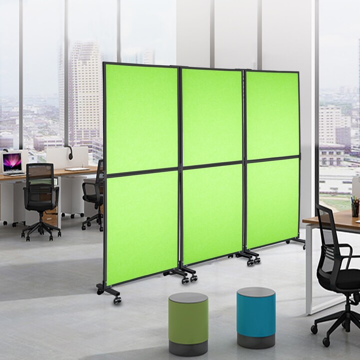VEVOR Room Divider 72 x66" Office Partition Cubicle Folding Privacy ...
