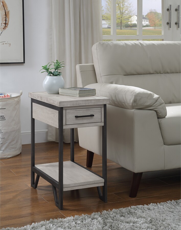 Hatfield Industrial 12-inch Metal 1-shelf 1-drawer Compact End Table ...