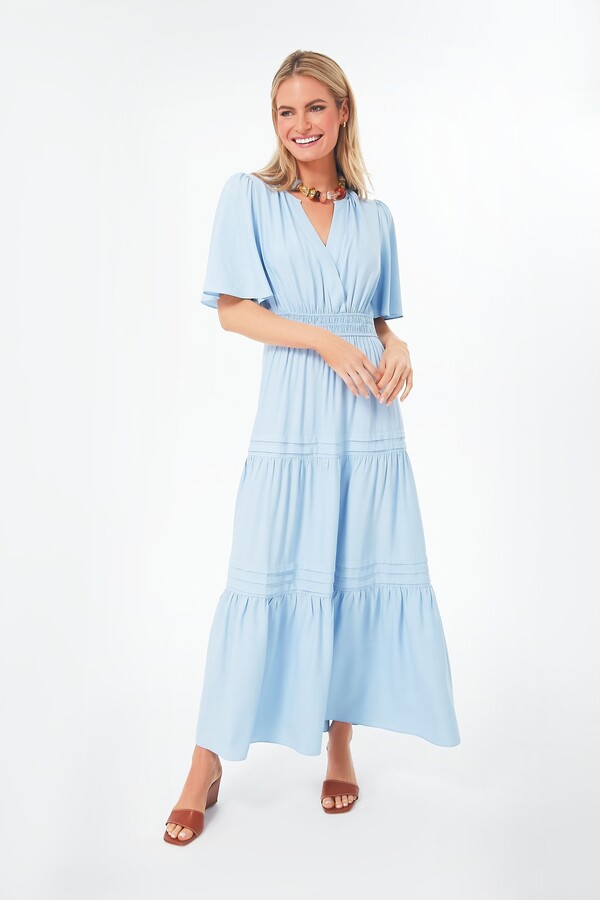 Pomander Place Light Blue Tiered Maxi Dress - ShopStyle