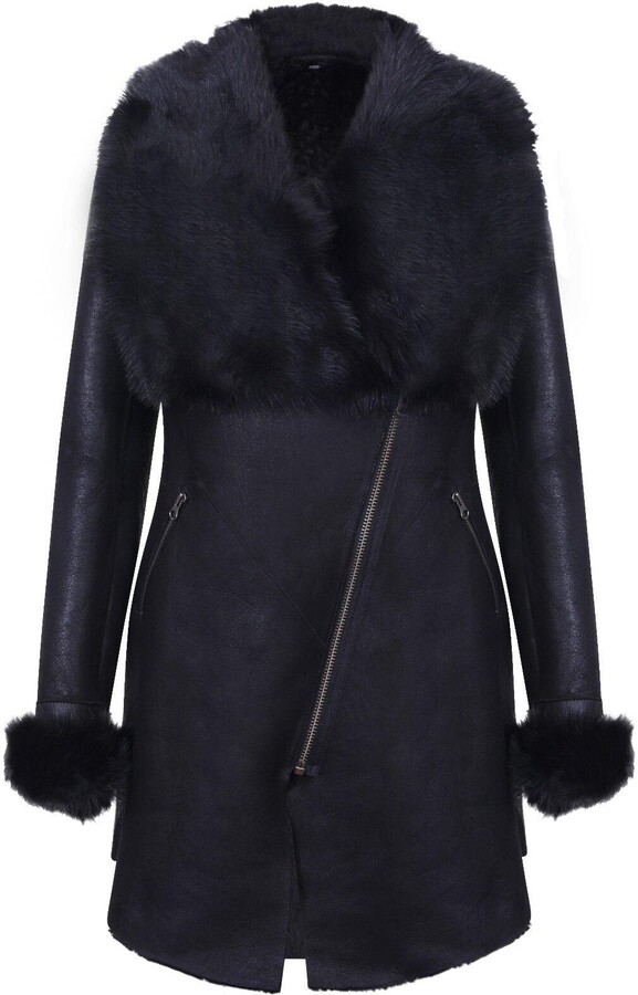 Infinity Leather Merino Shearling Coat with Toscana Collar-Fortaleza ...