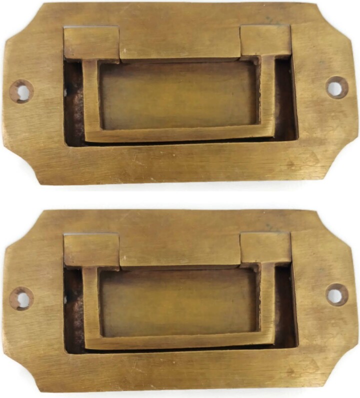 Etsy 2 Recessed Pull Handle Cast Box Sea Chest Rectangle Wide Solid ...