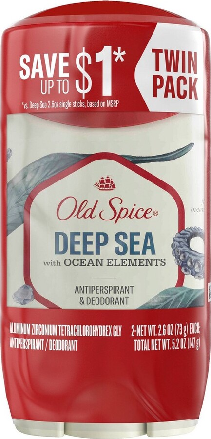 Old Spice Invisible Solid Antiperspirant Deodorant for Men - Deep Sea ...
