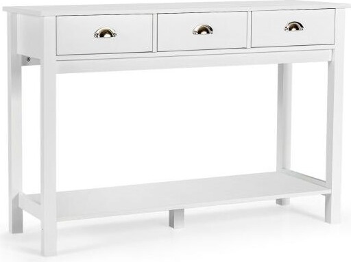 Slickblue Modern Tall Entryway Table with 3 Drawers and 2 Tier Storage ...