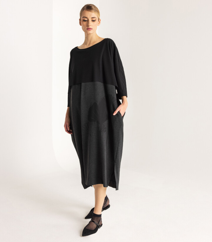 Igor Silence Long Dress With Overlay Grey/Blk - ShopStyle