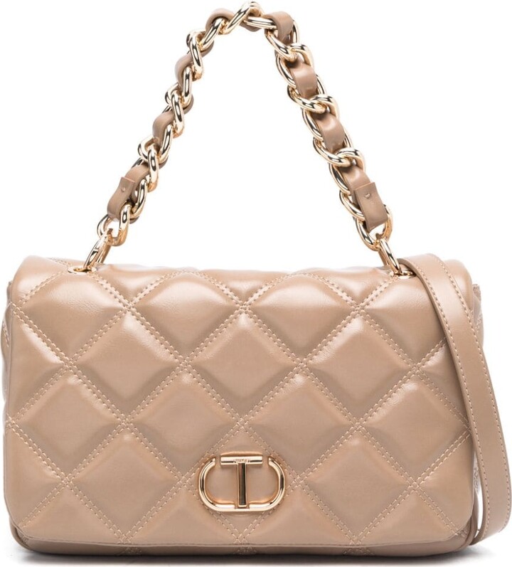 Twin-Set Logo-Plaque Quilted Tote Bag - ShopStyle