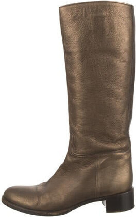 Prada Leather Riding Boots - ShopStyle