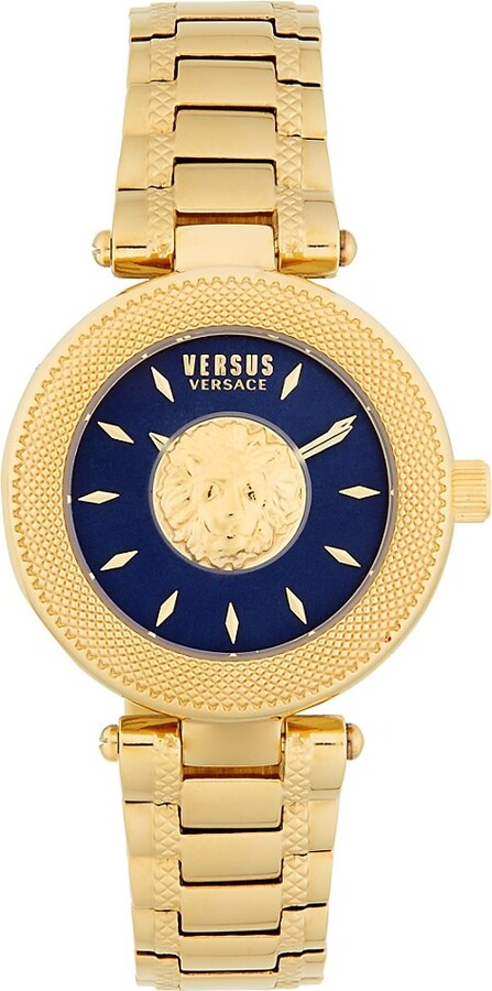 Versus Versace Lion Logo Goldtone Stainless Steel Analog Watch - ShopStyle