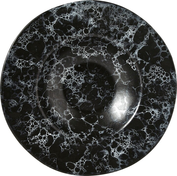 Premier Housewares Elegant Faux Marble Black Pasta Bowl, Durable Marble ...