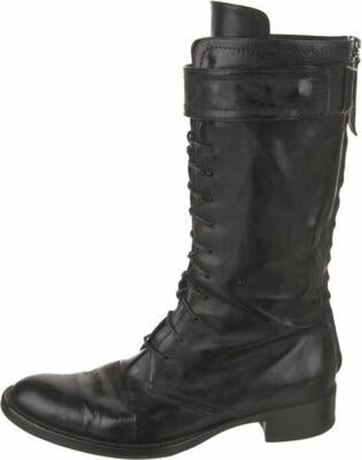 Tania Spinelli Patent Leather Combat Boots - ShopStyle