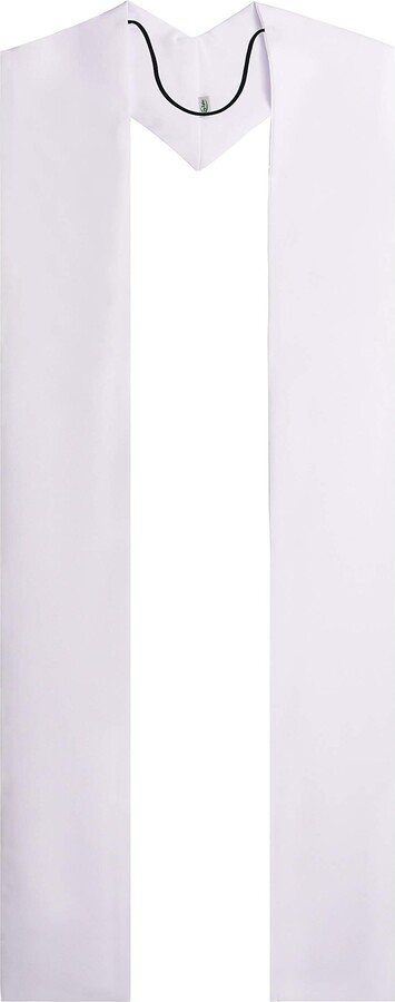 IvyRobes Unisex Adults Overlay Clergy Stole Plain Solid White Church ...