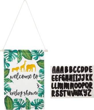 Sparkle And Bash Custom Safari Baby Shower Decorations Canvas Welcome ...