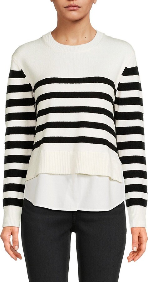 Design History Striped Twofer Sweater - ShopStyle